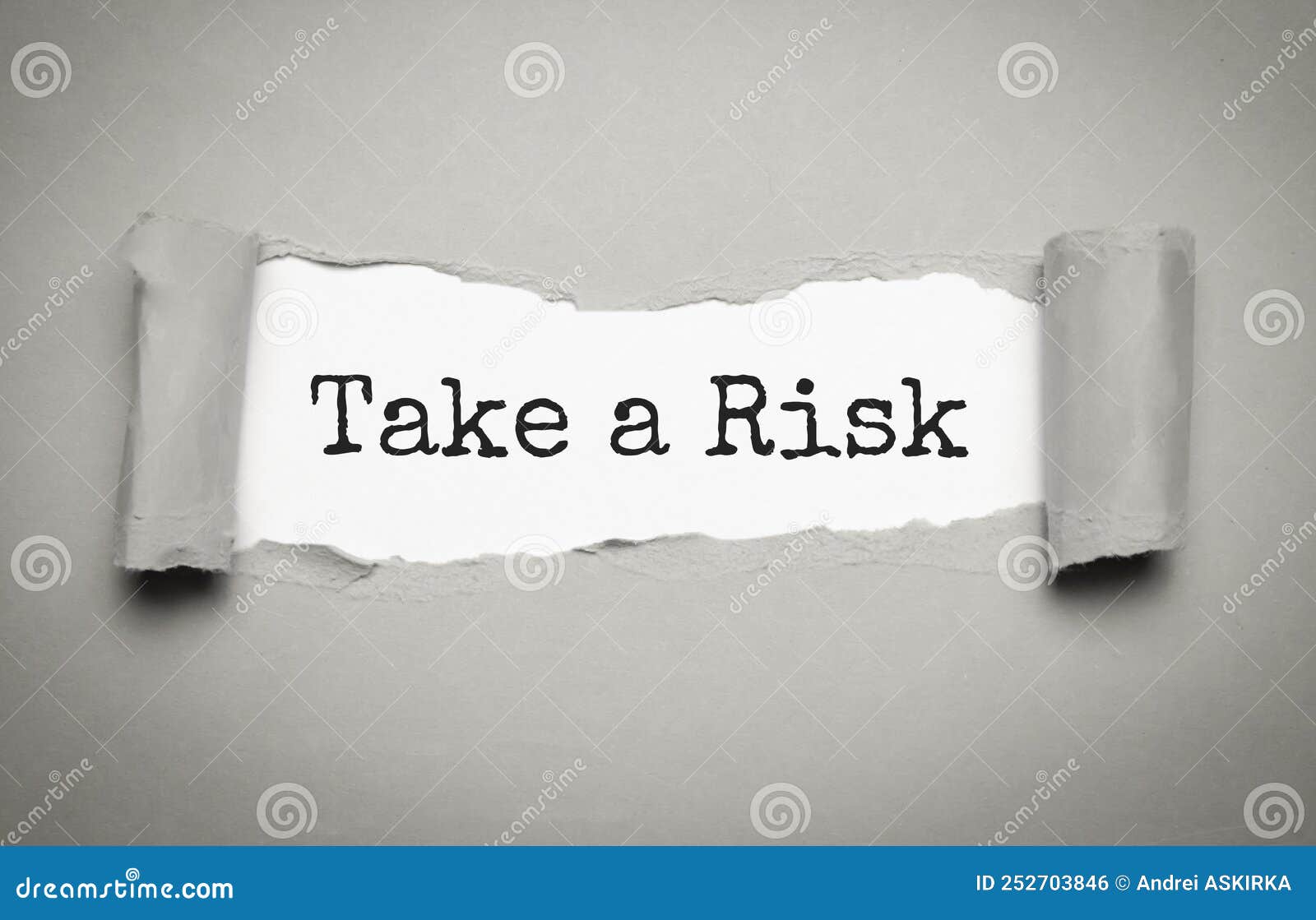Take a Risk Text on White Torn Paper Stock Photo - Image of chance ...