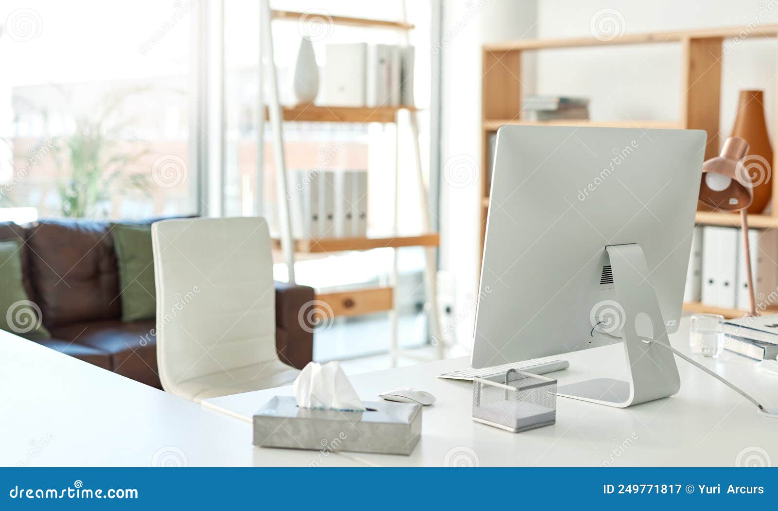 Take a Seat and Get Productive. Closeup Shot of a Computer on a Desk in ...