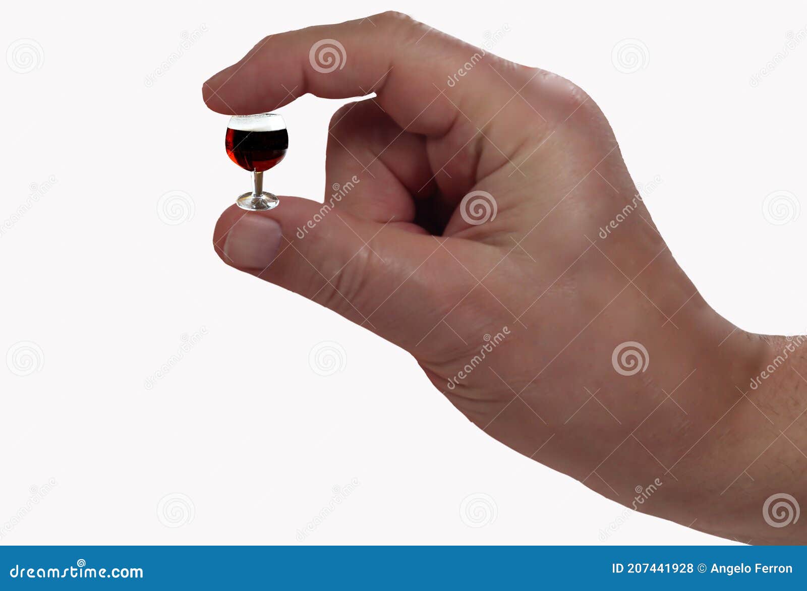 Take a Little Glass of Beer Take a Small Glass of Beer by Hand Stock ...