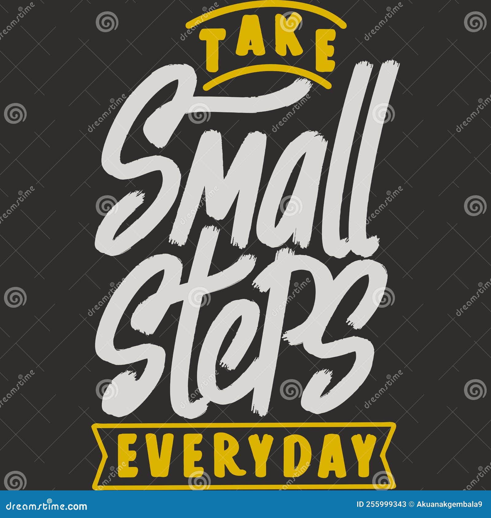 Take Small Steps Everyday Motivation Typography Quote Design Stock ...