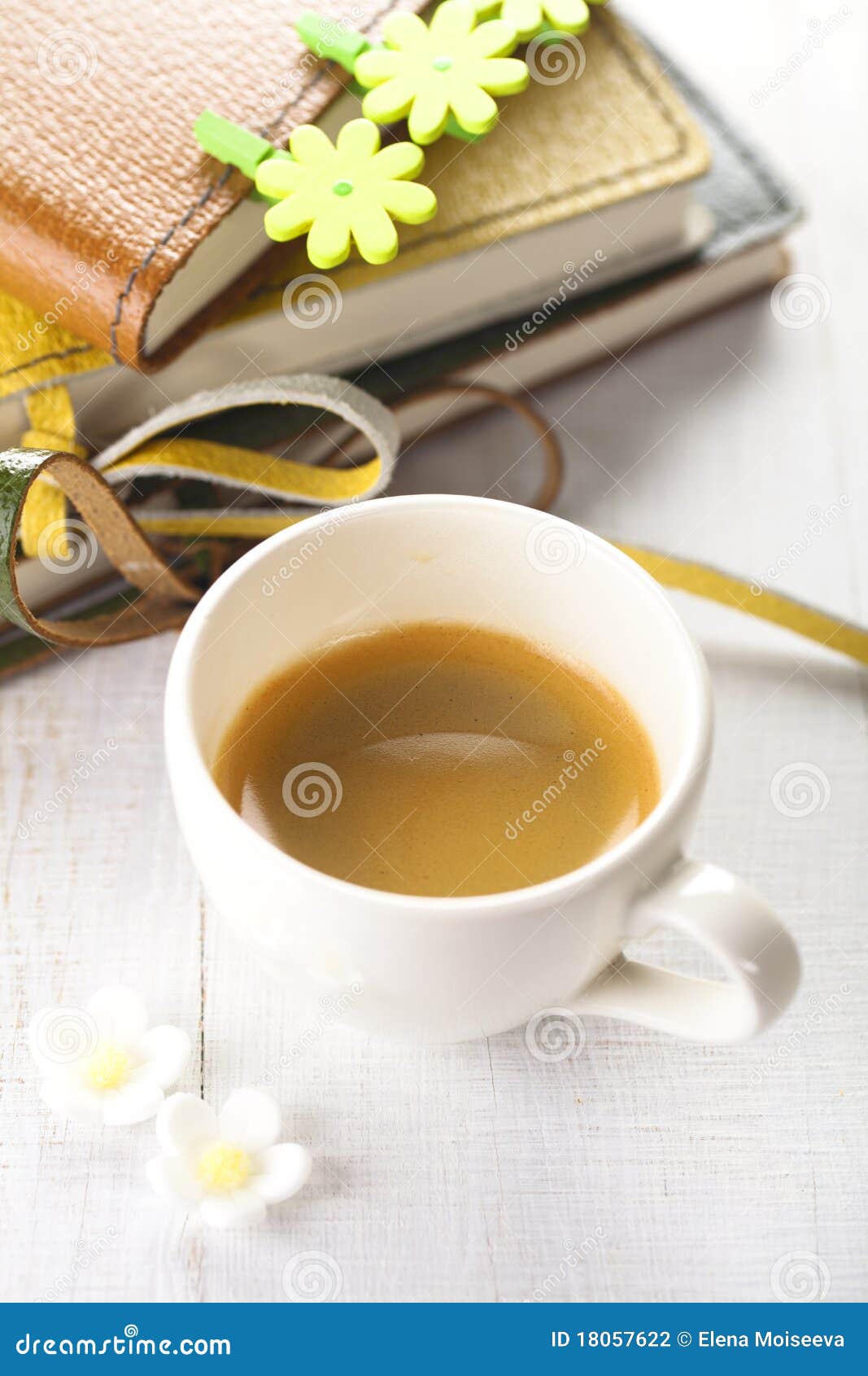Take a Spring Break with Coffee! Stock Photo - Image of green, flower ...