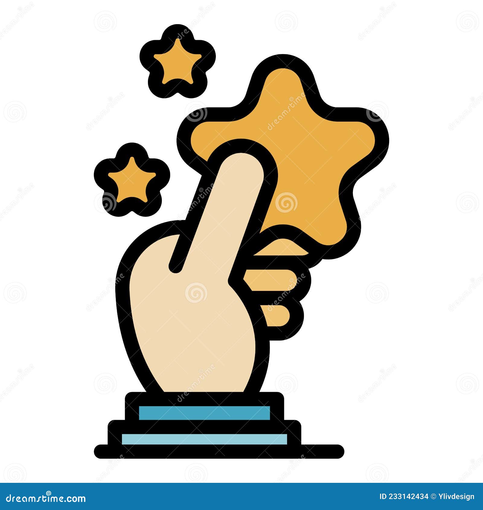 Take Star Hand Icon Color Outline Vector Stock Vector - Illustration of ...