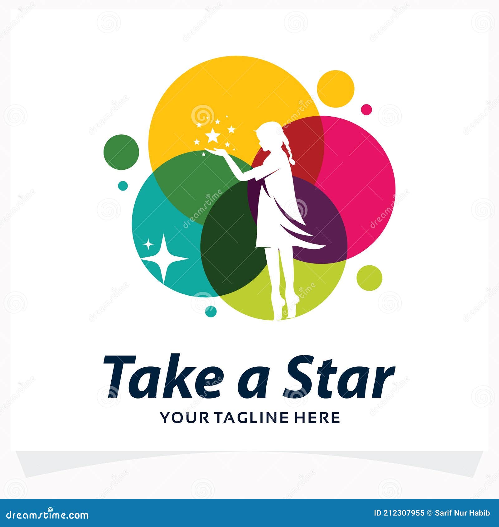 Take a Star Logo Design Template Stock Vector - Illustration of kids ...