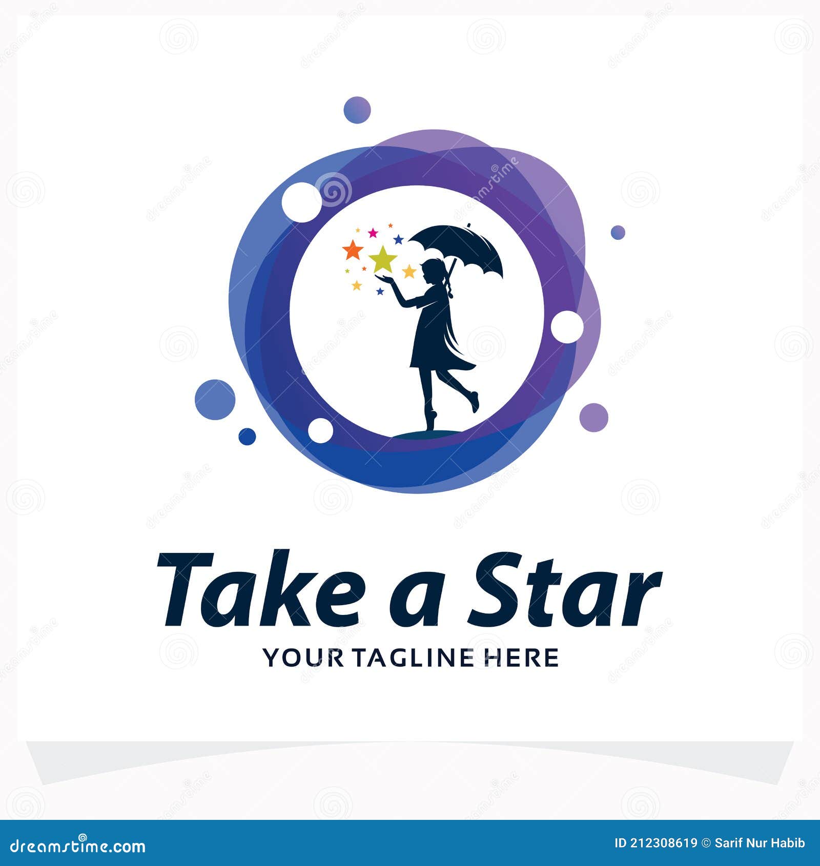 Take a Star Logo Design Template Stock Vector - Illustration of person ...