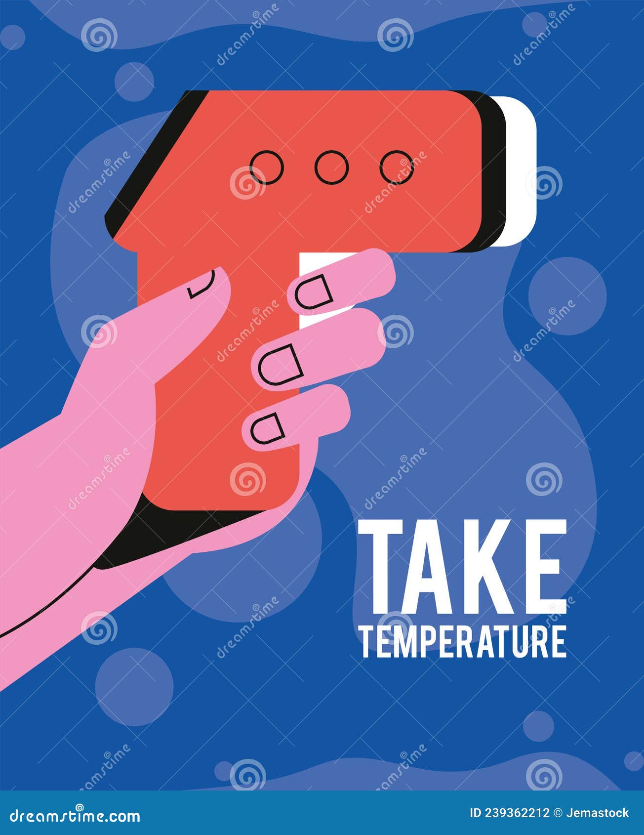 Take temperature lettering stock vector. Illustration of device - 239362212