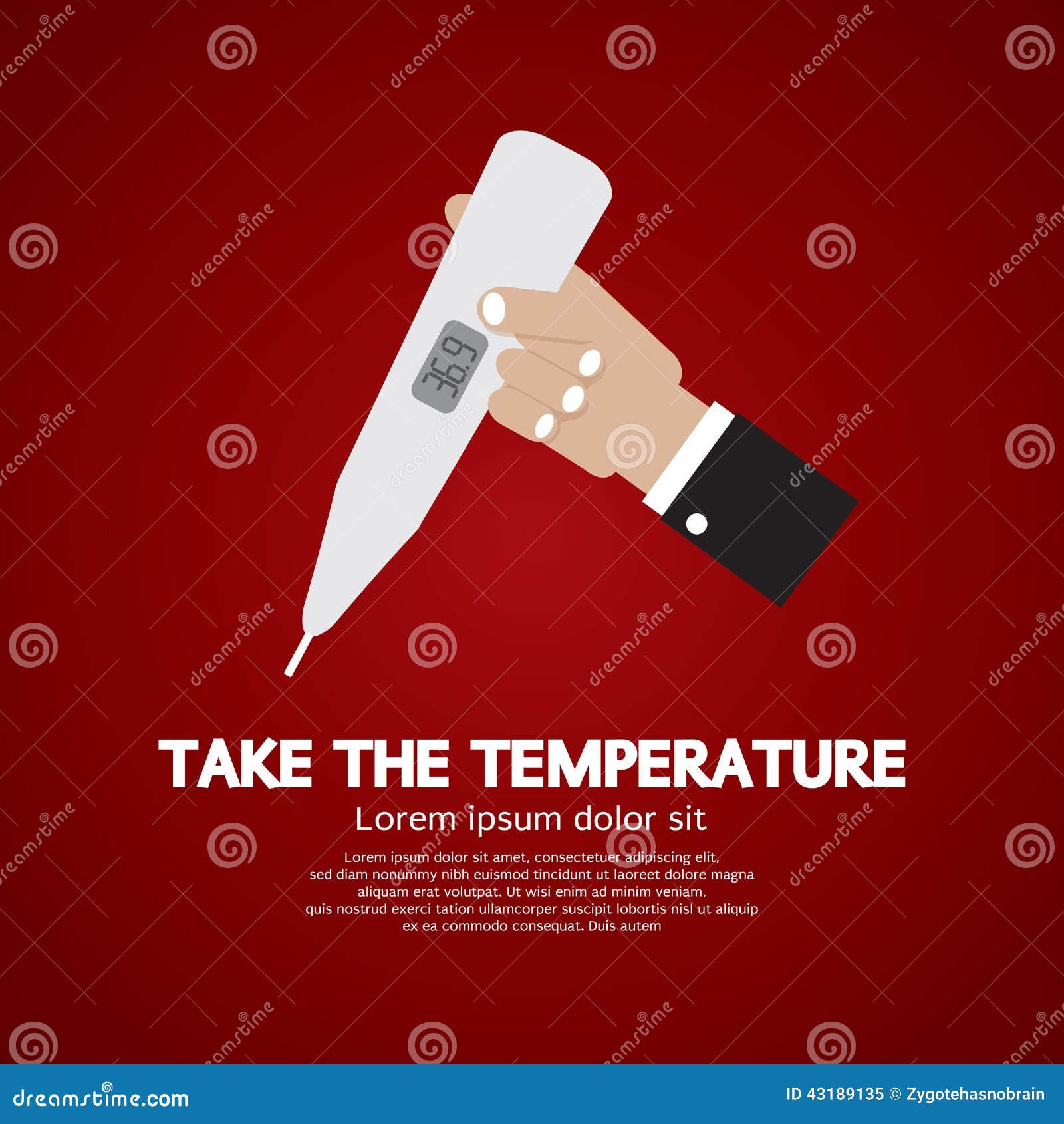 Take the Temperature stock vector. Illustration of illness - 43189135