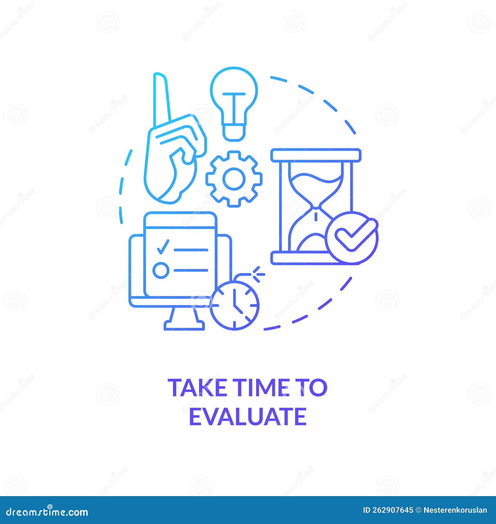 Take Time To Evaluate Blue Gradient Concept Icon Stock Vector ... Take Time To Evaluate Blue Gradient Concept Icon Stock Vector ...