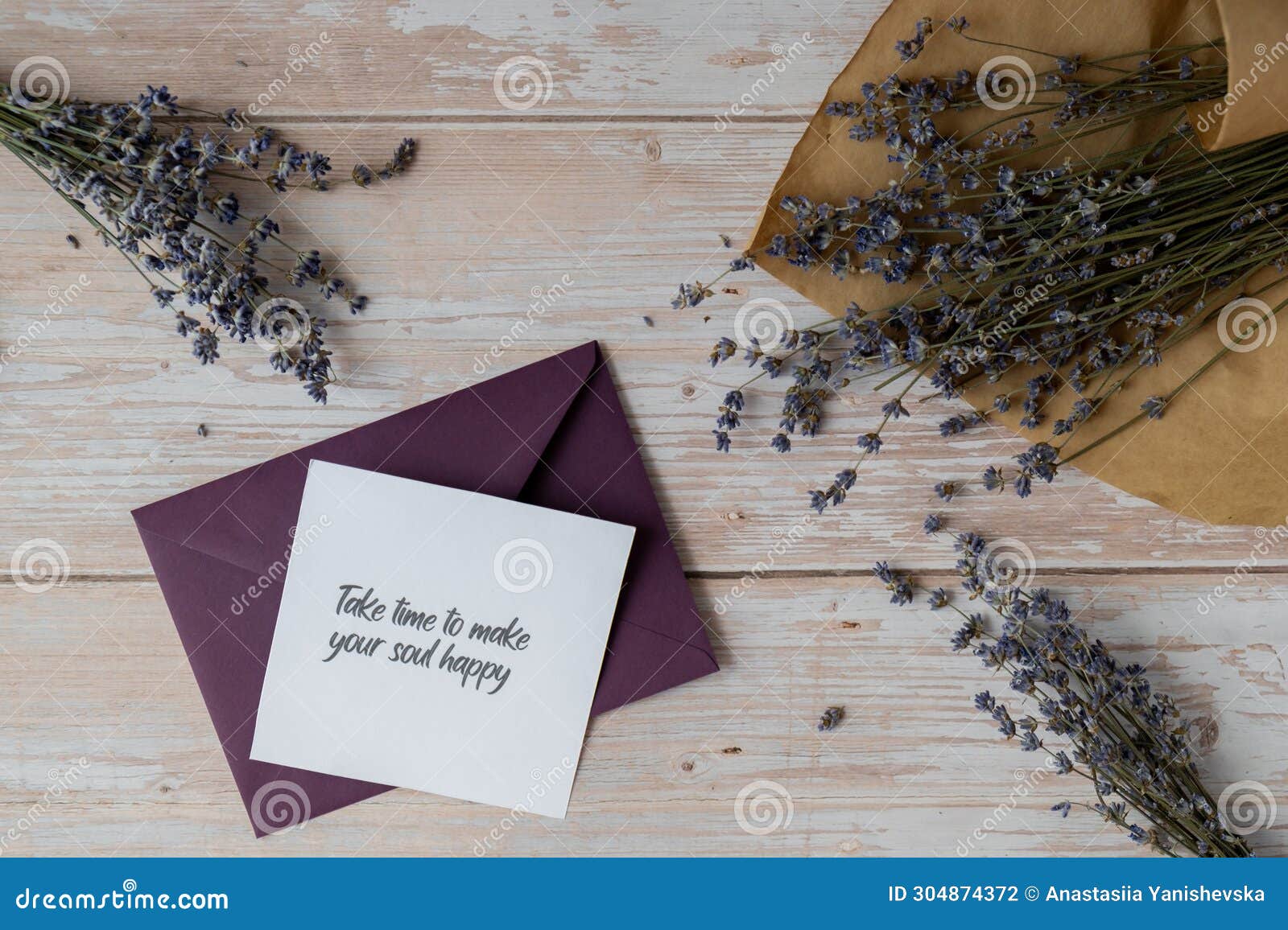 TAKE TIME TO MAKE YOUR SOUL HAPPY Text on Supportive Message Paper Note ...