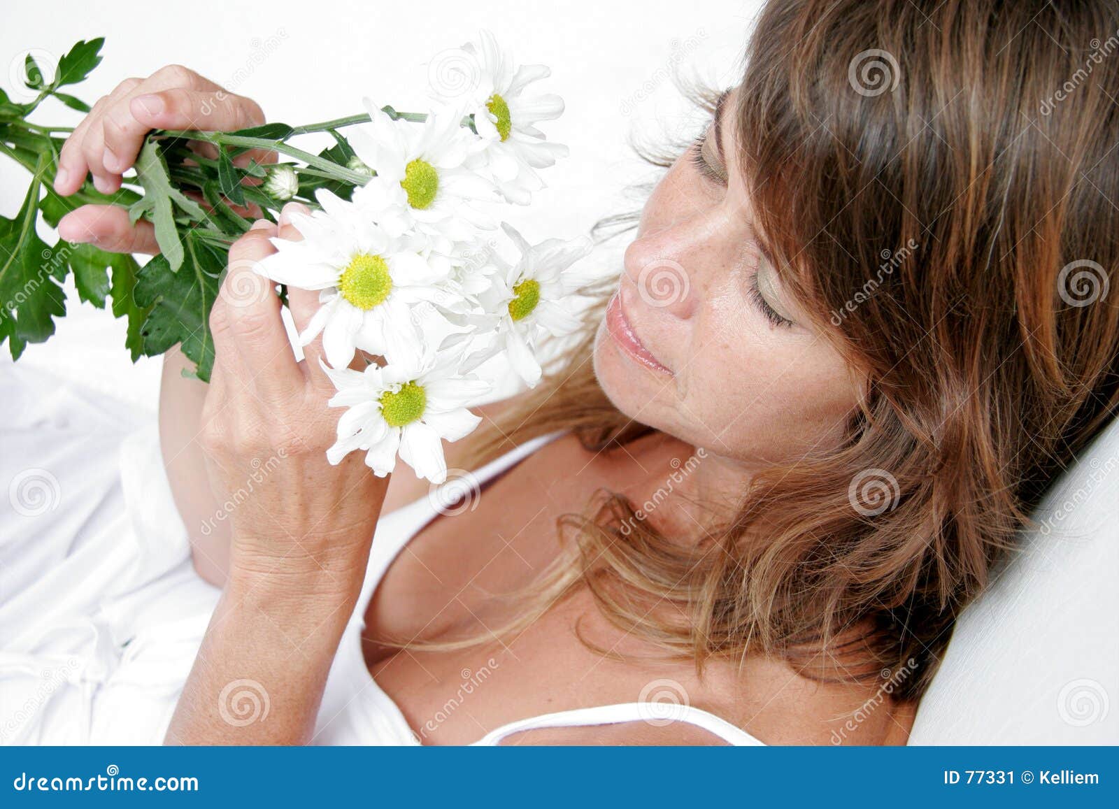 Take Time To Smell the Flowers Stock Image - Image of romance, white: 77331