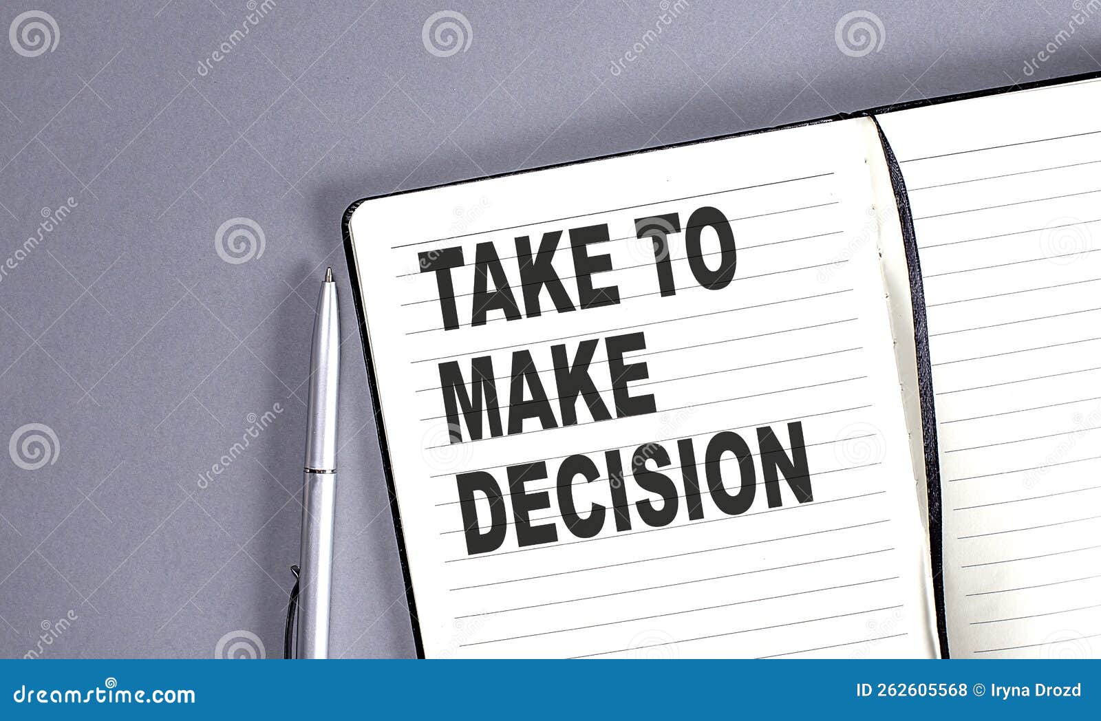 TAKE TO MAKE DECISION Word on the Notebook with Pen Stock Photo - Image ...