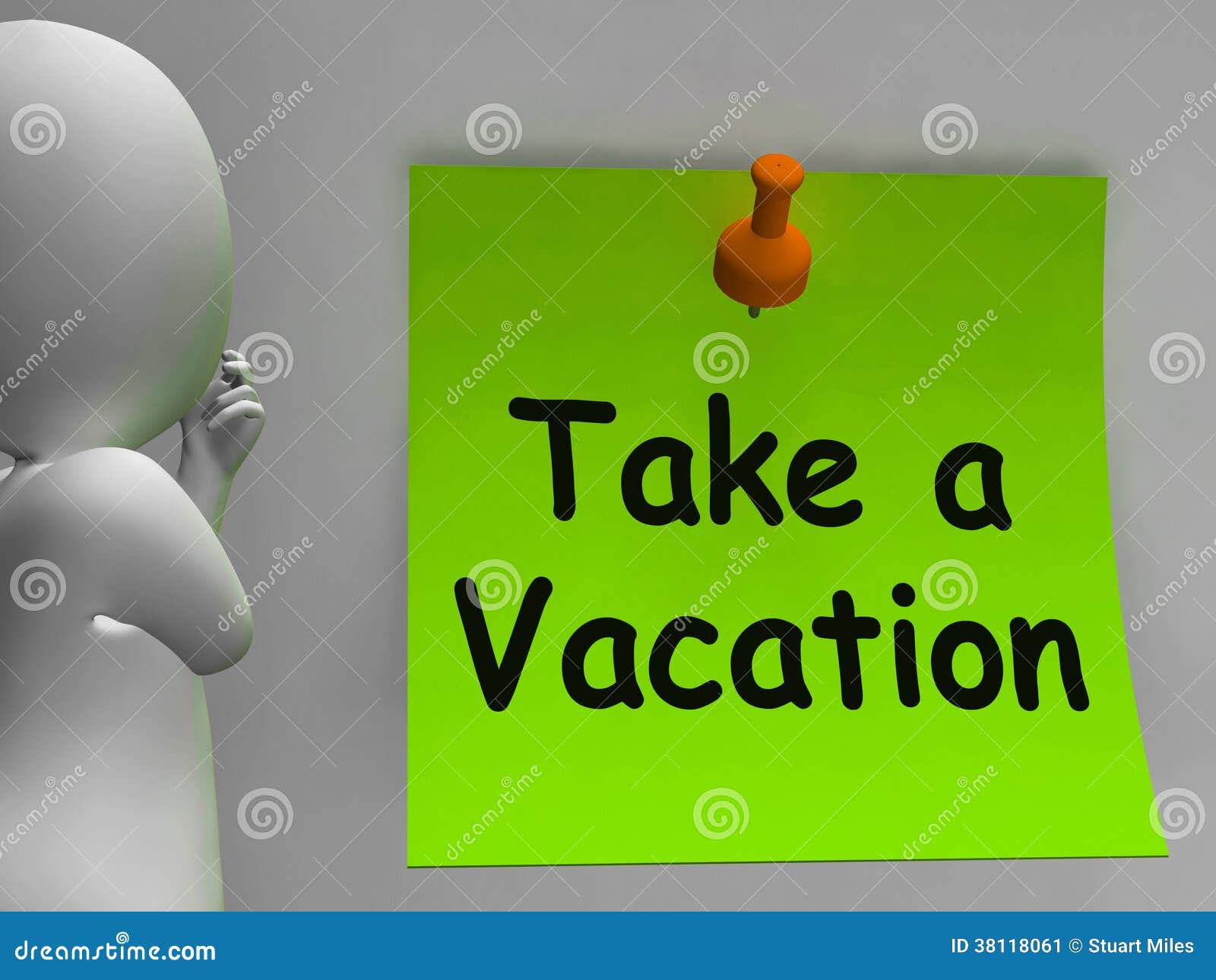 Take a Vacation Note Means Time for Holiday Stock Illustration ...