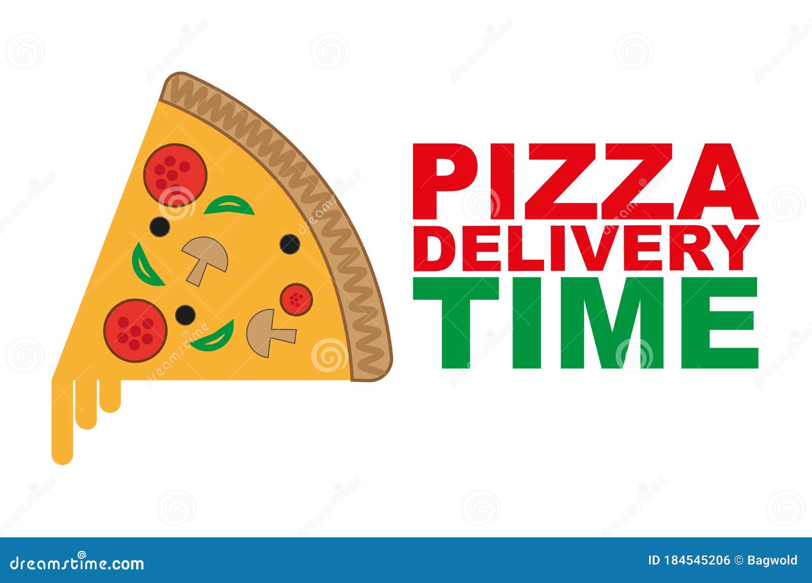Take a Way Pizza Delivery Time Vector Stock Vector - Illustration of ...