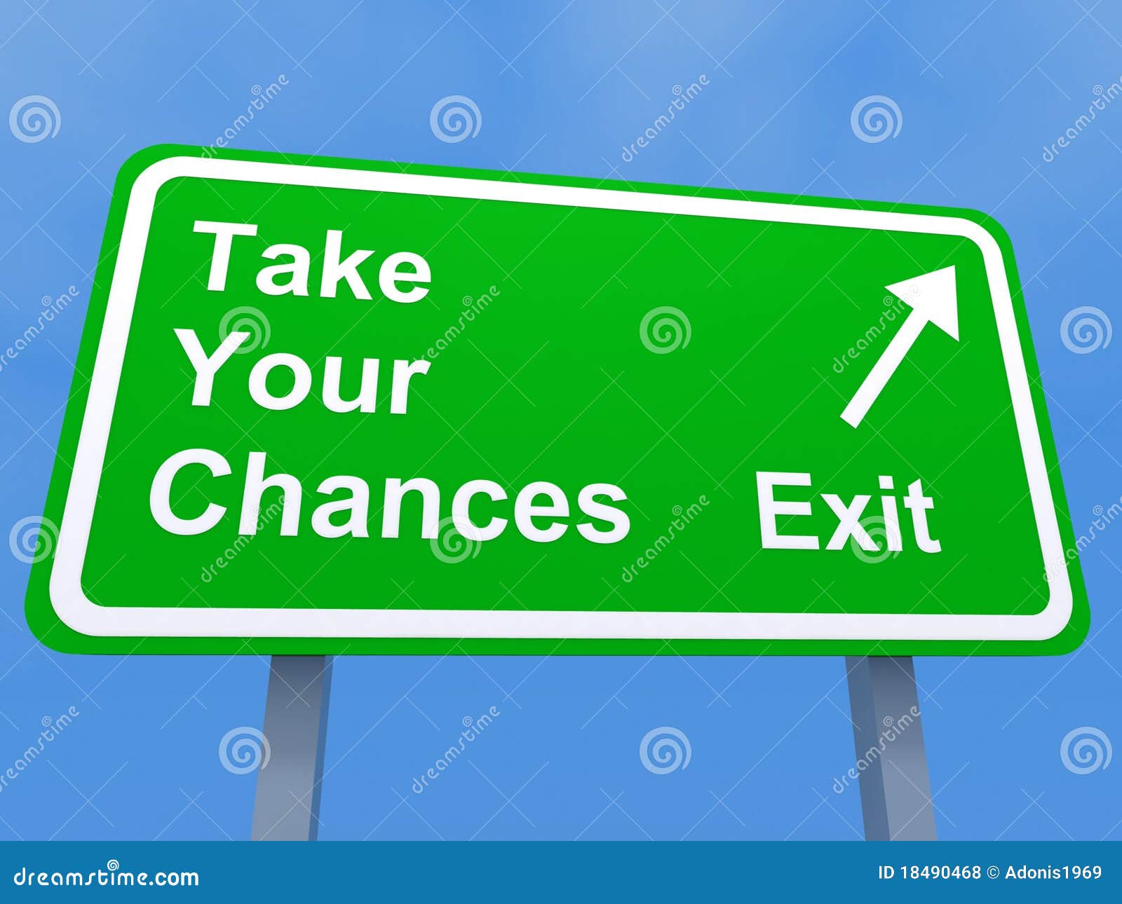 Take Your Chances Exit Sign Stock Illustration - Illustration of road ...