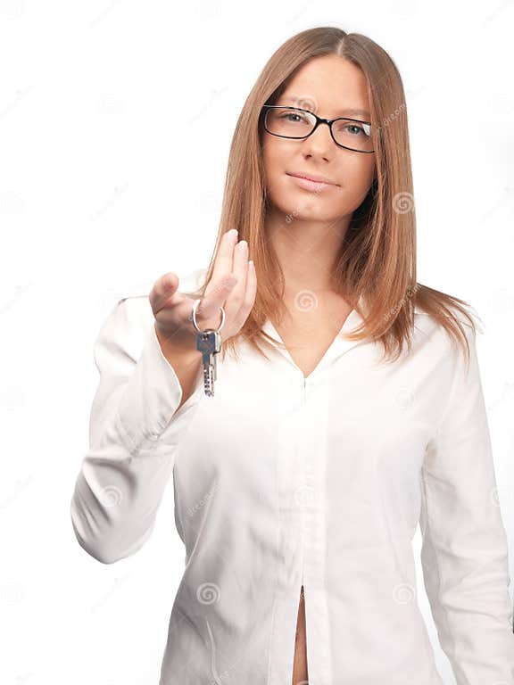 Take your keys stock image. Image of smiling, giving - 11754403