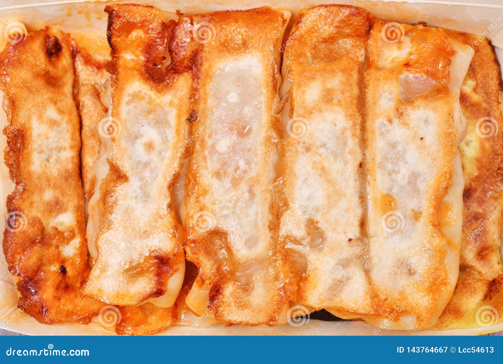 Takeaway Box of Fired Dumpling Stock Image - Image of appetizer, asian ...