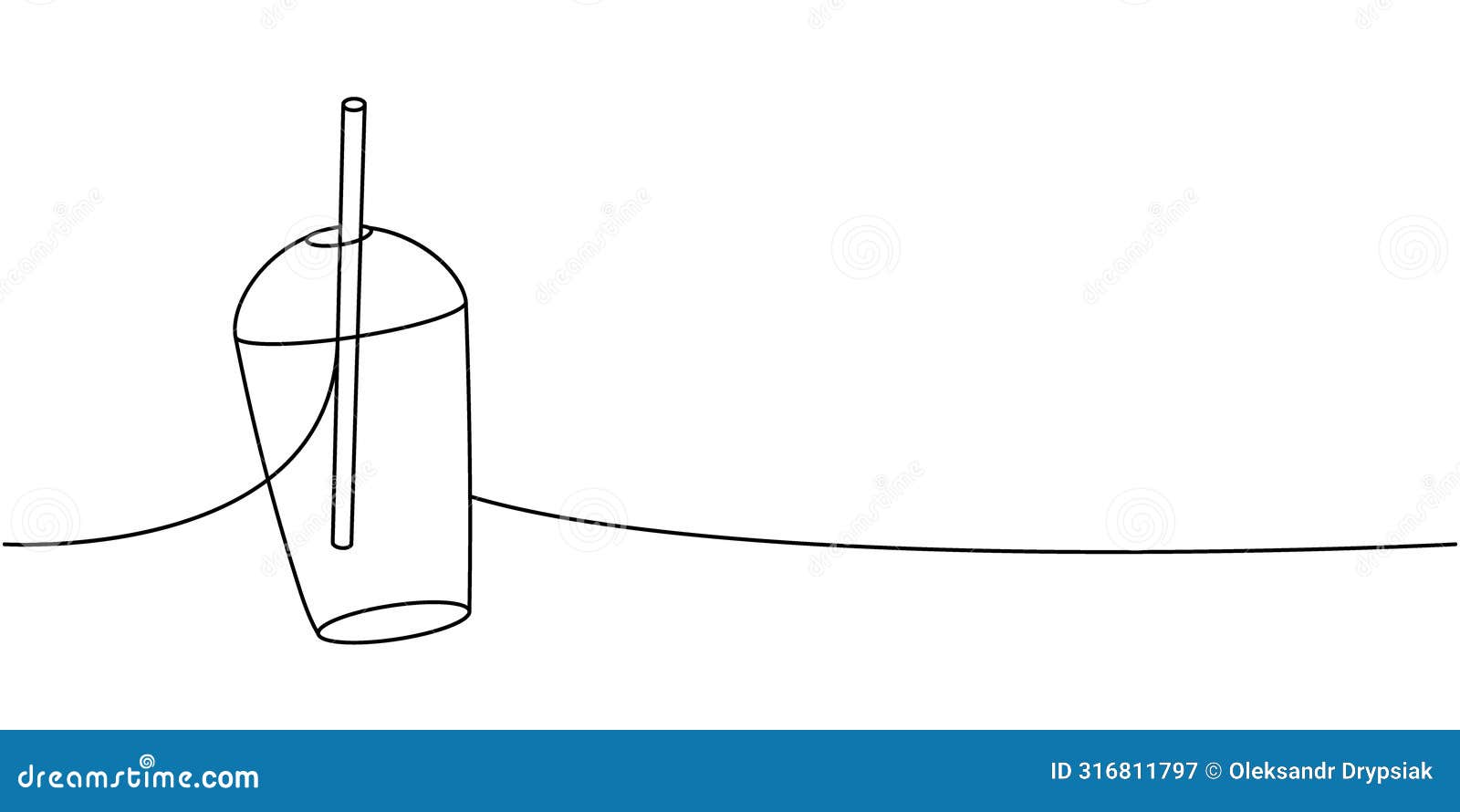 Takeaway Coffee Cup One Line Continuous Drawing. Hand Drawn Elements ...