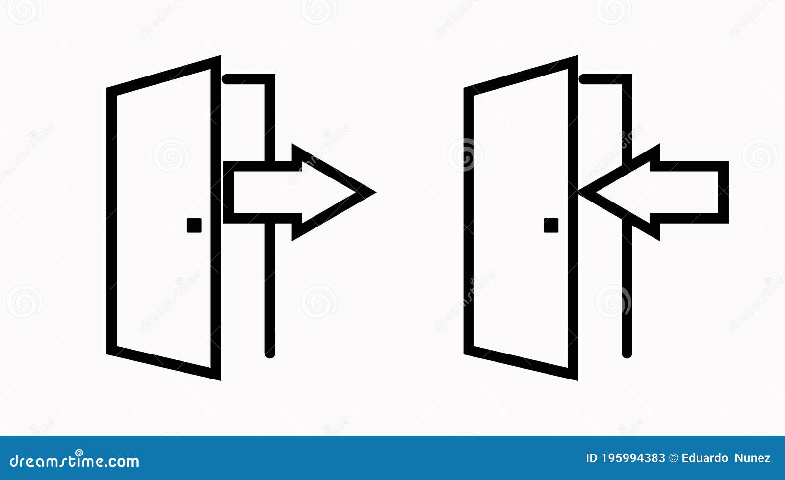 Door and Arrow Icons, Entry and Exit Icon or Sign Set Stock Vector ...