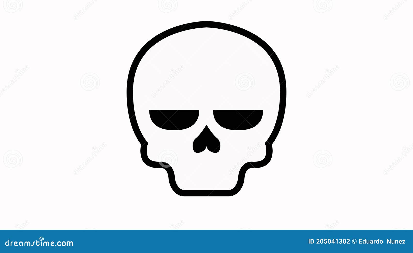 Vector Isolated Illustration of a Cute Angry Tired Skull. Stock Vector ...