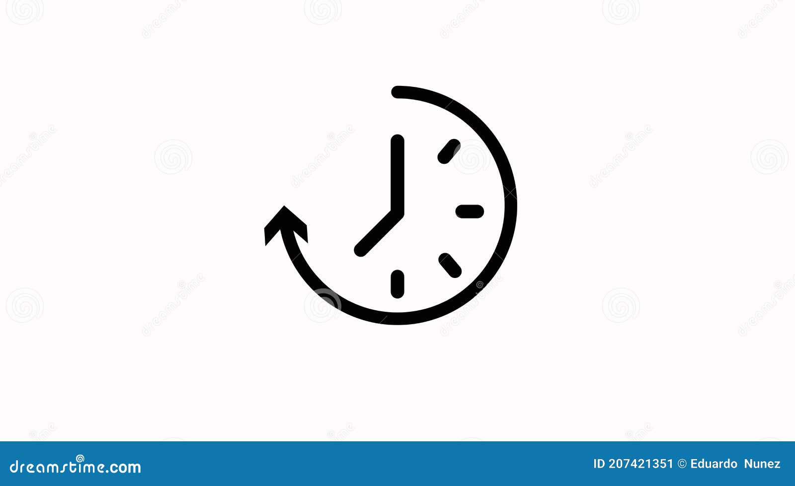 Black and White Time Icon, Clock Icon Stock Vector - Illustration of ...