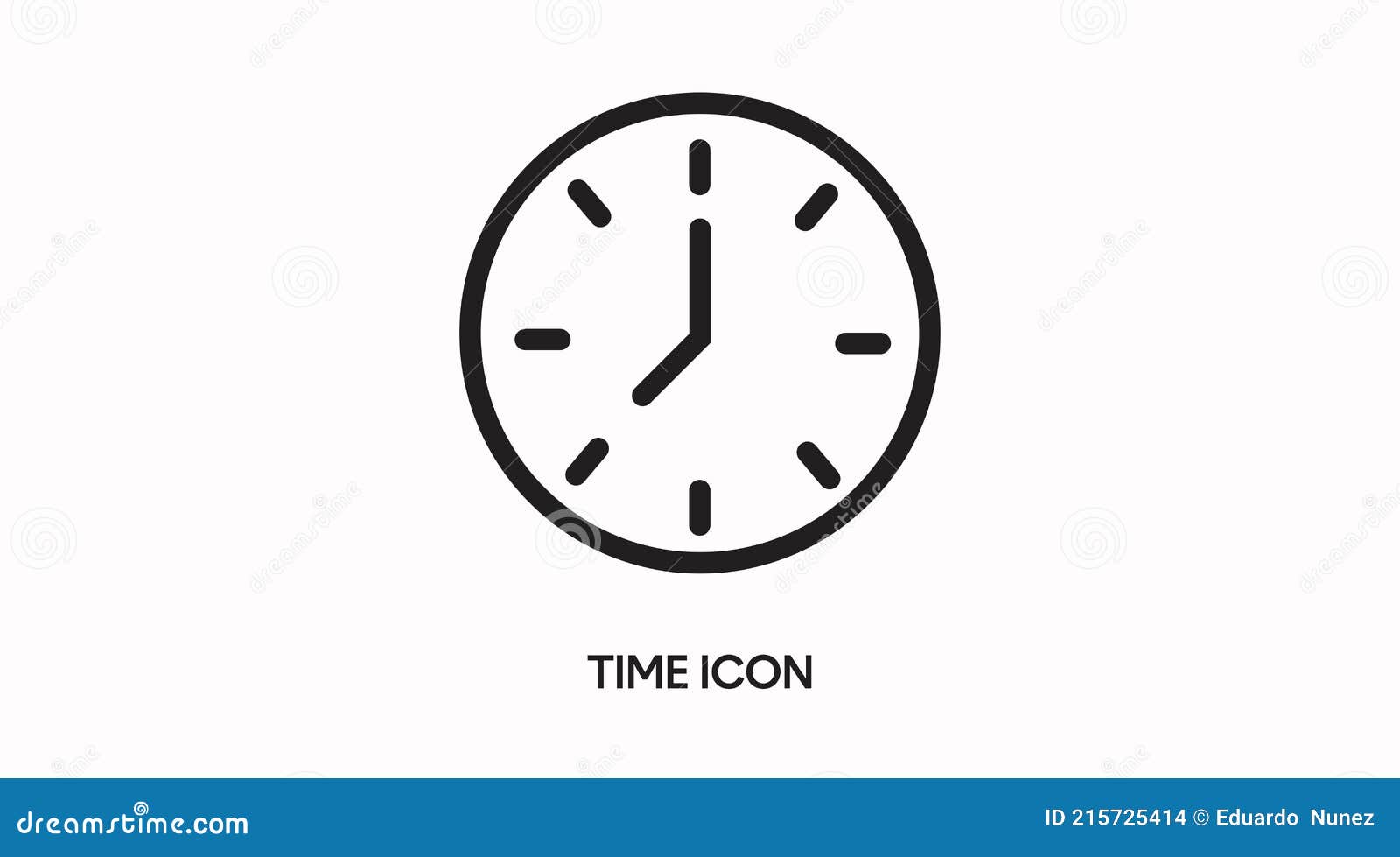 Black and White Time Icon stock vector. Illustration of arrow - 215725414