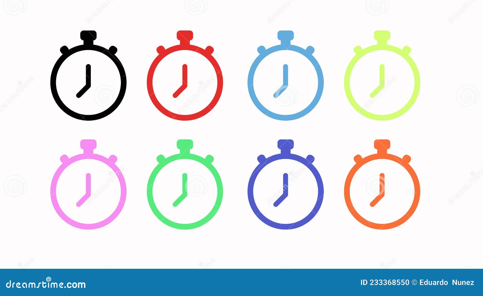 Time Icon Set. Vector Different Color Set Stock Vector - Illustration ...