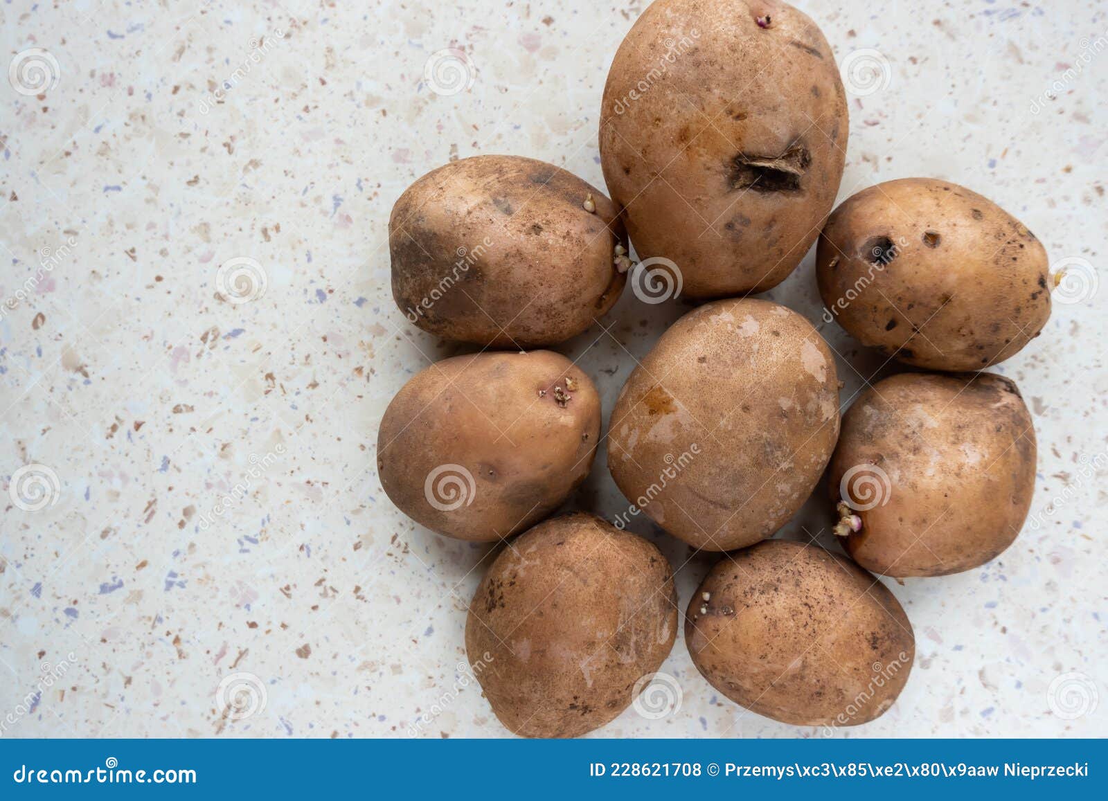 Group of Potatoes on the White Table. Stock Photo - Image of orgnic ...