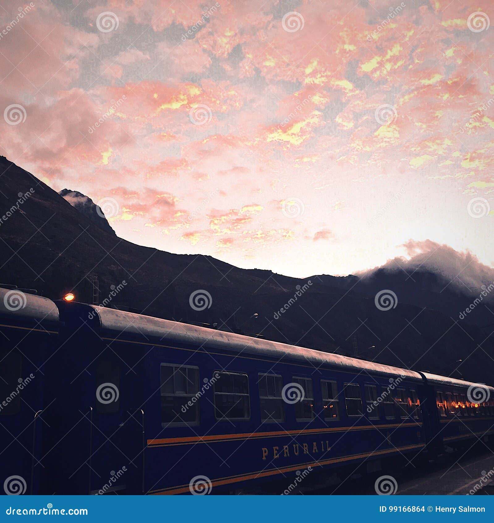 Peru rail editorial stock image. Image of bluetrain, peru - 99166864