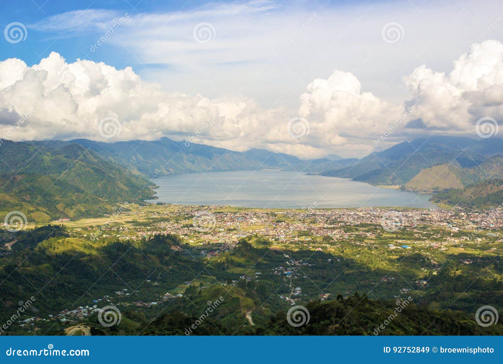 Takengon City View from the Top of the Hill Stock Image - Image of ...