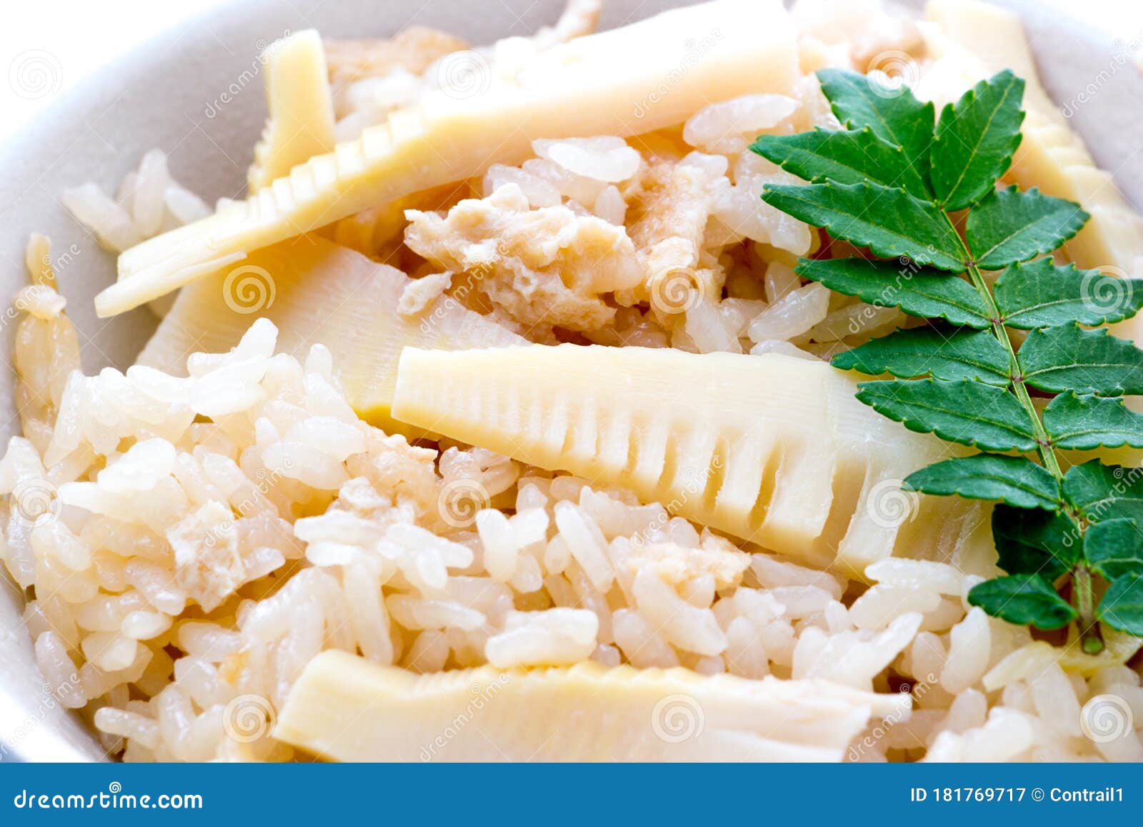 Takenoko Gohan stock image. Image of steamed, vegan - 181769717