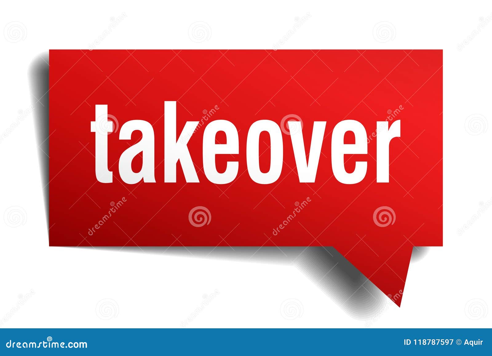 Takeover Red 3d Speech Bubble Stock Vector - Illustration of insignia ...