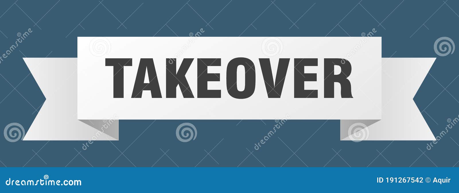 Takeover ribbon. stock vector. Illustration of isolated - 191267542