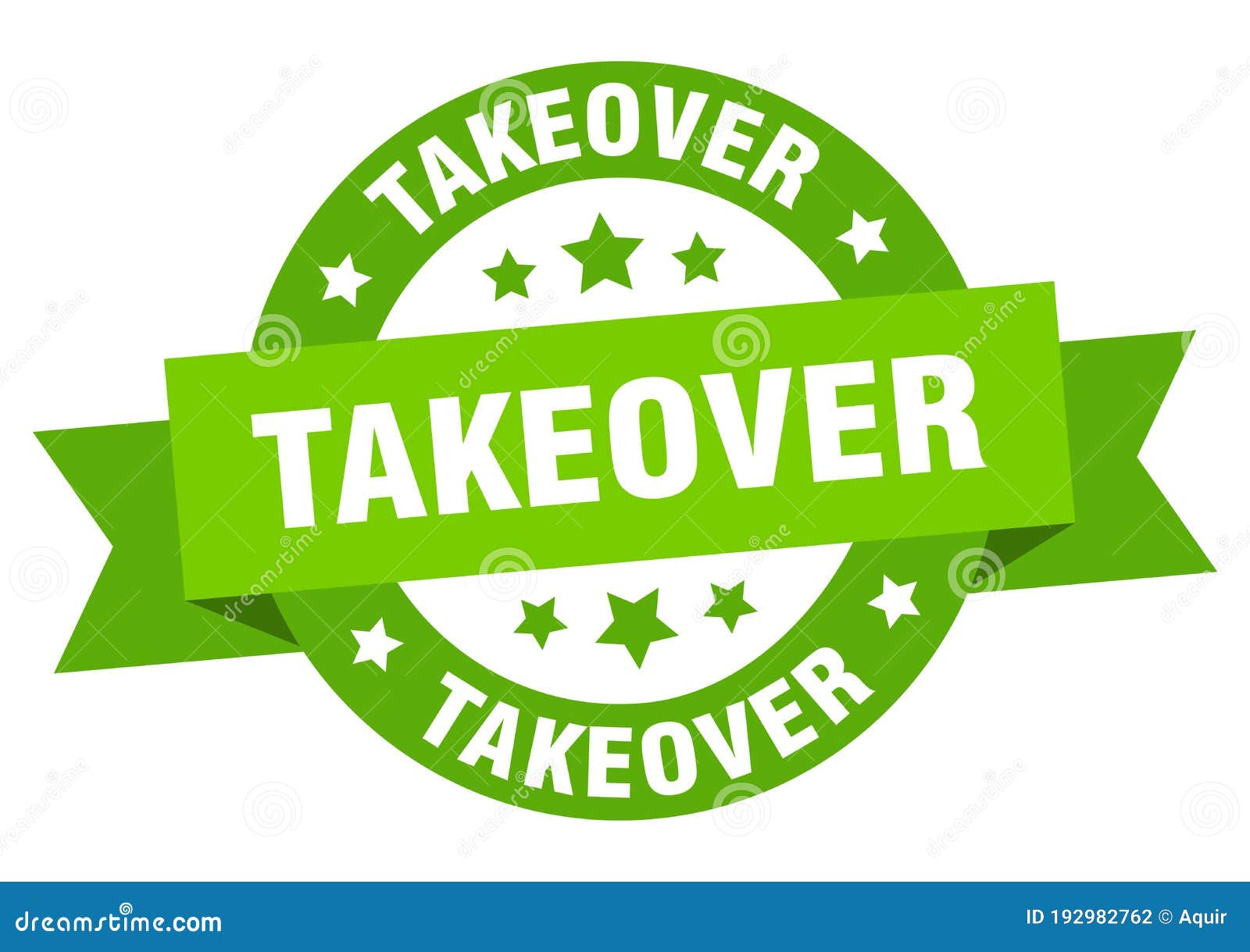 Takeover Round Ribbon Isolated Label. Takeover Sign Stock Vector ...