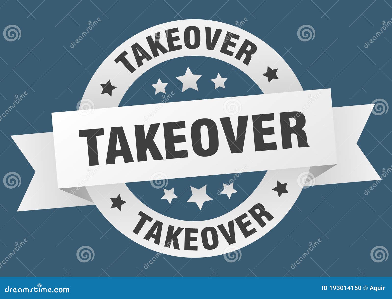 Takeover Round Ribbon Isolated Label. Takeover Sign Stock Vector ...