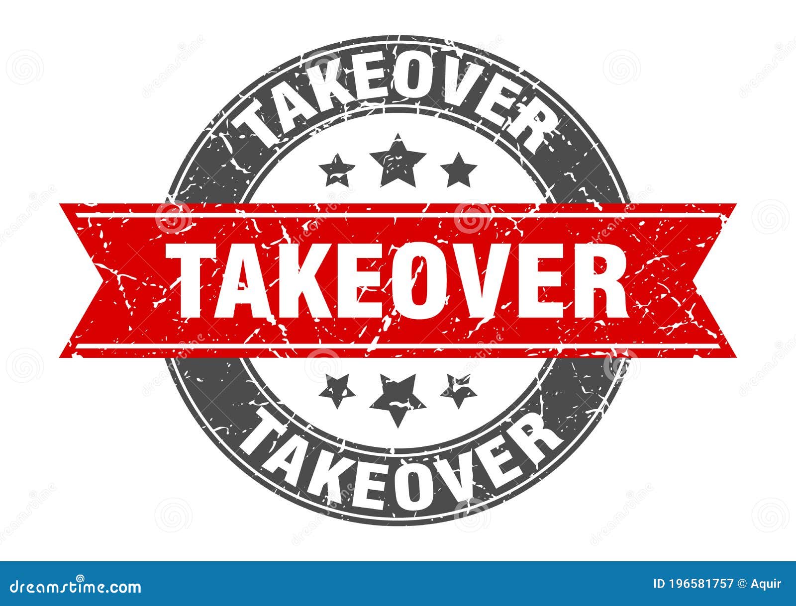 Takeover stamp stock vector. Illustration of sign, ribbon - 196581757
