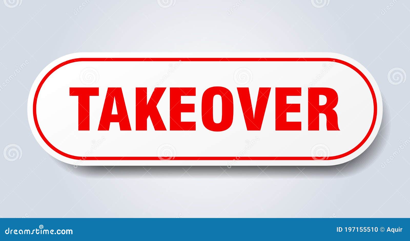 Takeover sticker. stock vector. Illustration of square - 197155510
