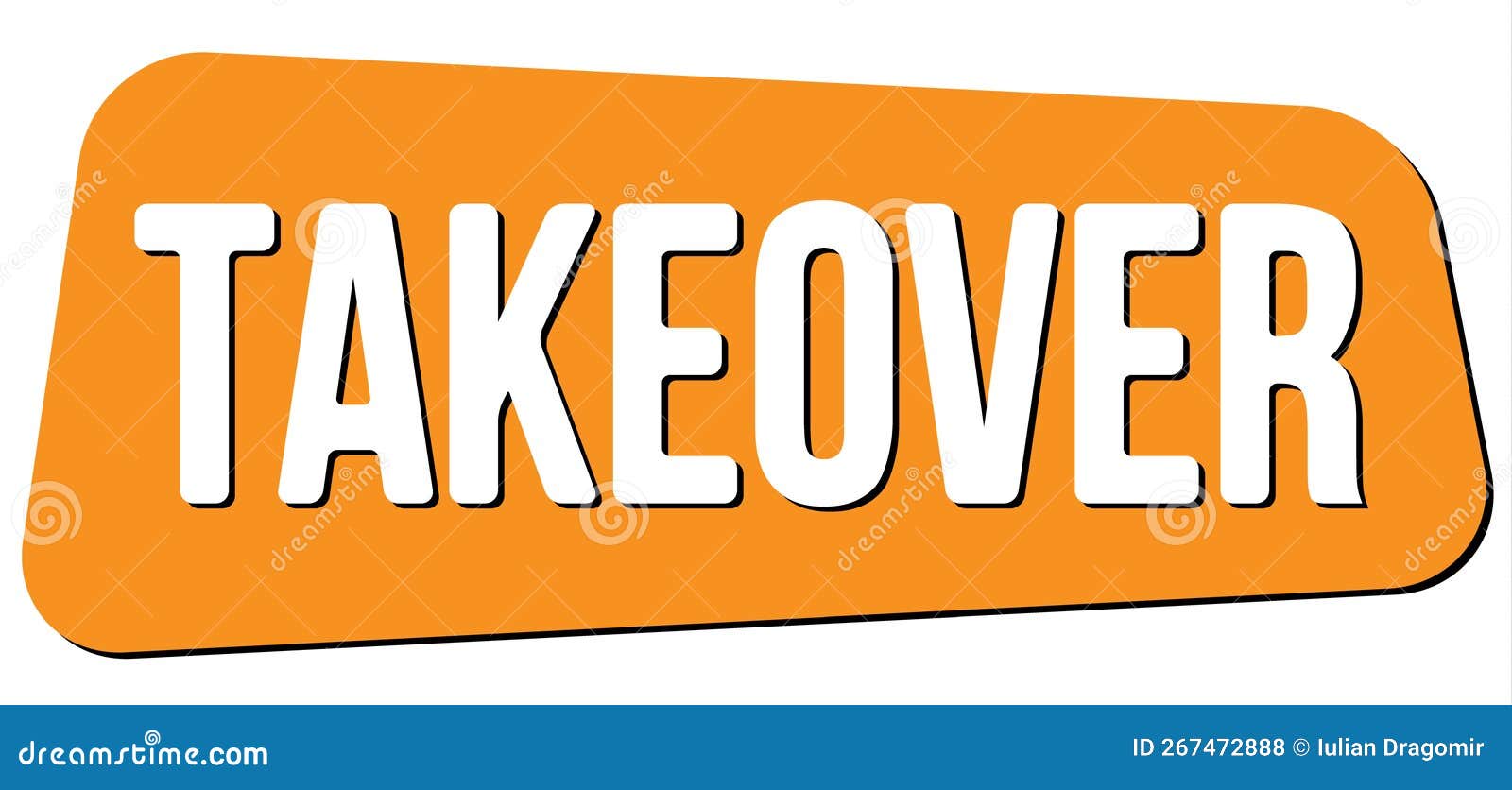 TAKEOVER Text on Orange Trapeze Stamp Sign Stock Illustration ...