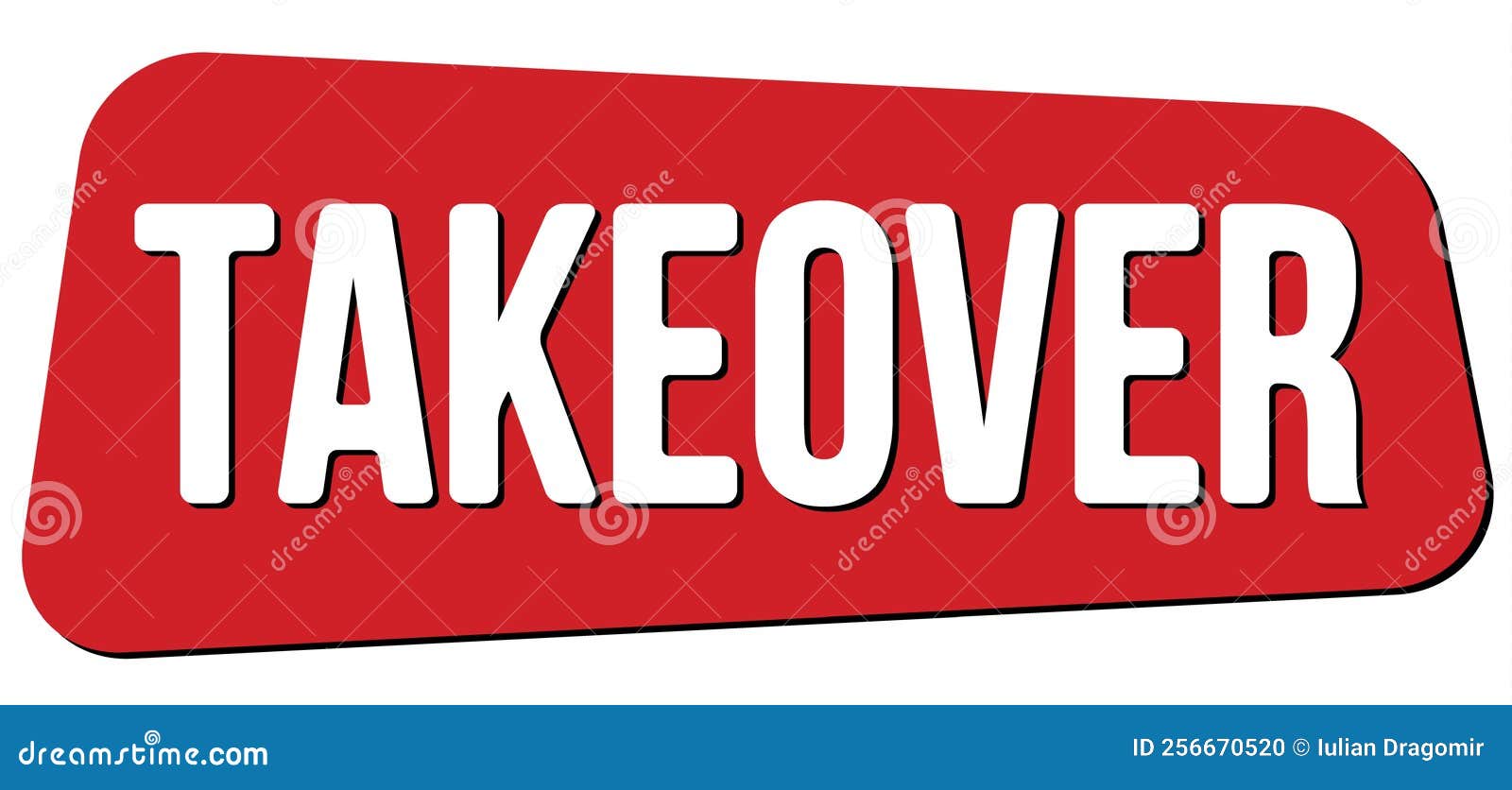 TAKEOVER Text on Red Trapeze Stamp Sign Stock Illustration ...