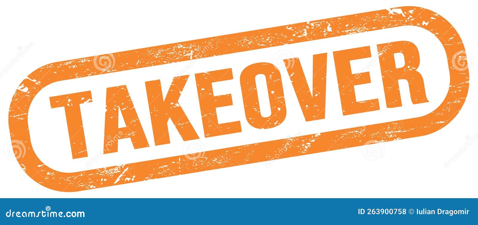 TAKEOVER, Text Written on Orange Stamp Sign Stock Illustration ...