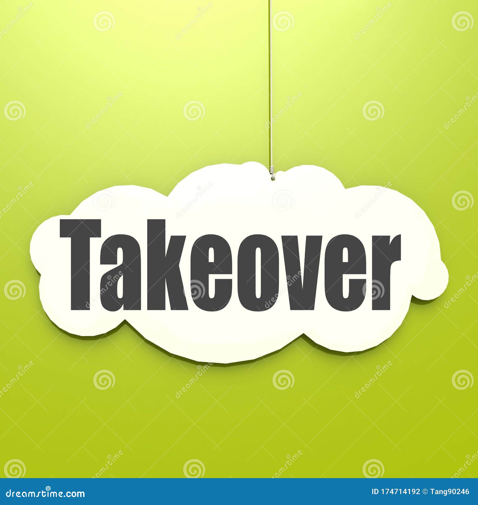 Takeover Word on White Cloud Stock Illustration - Illustration of ...
