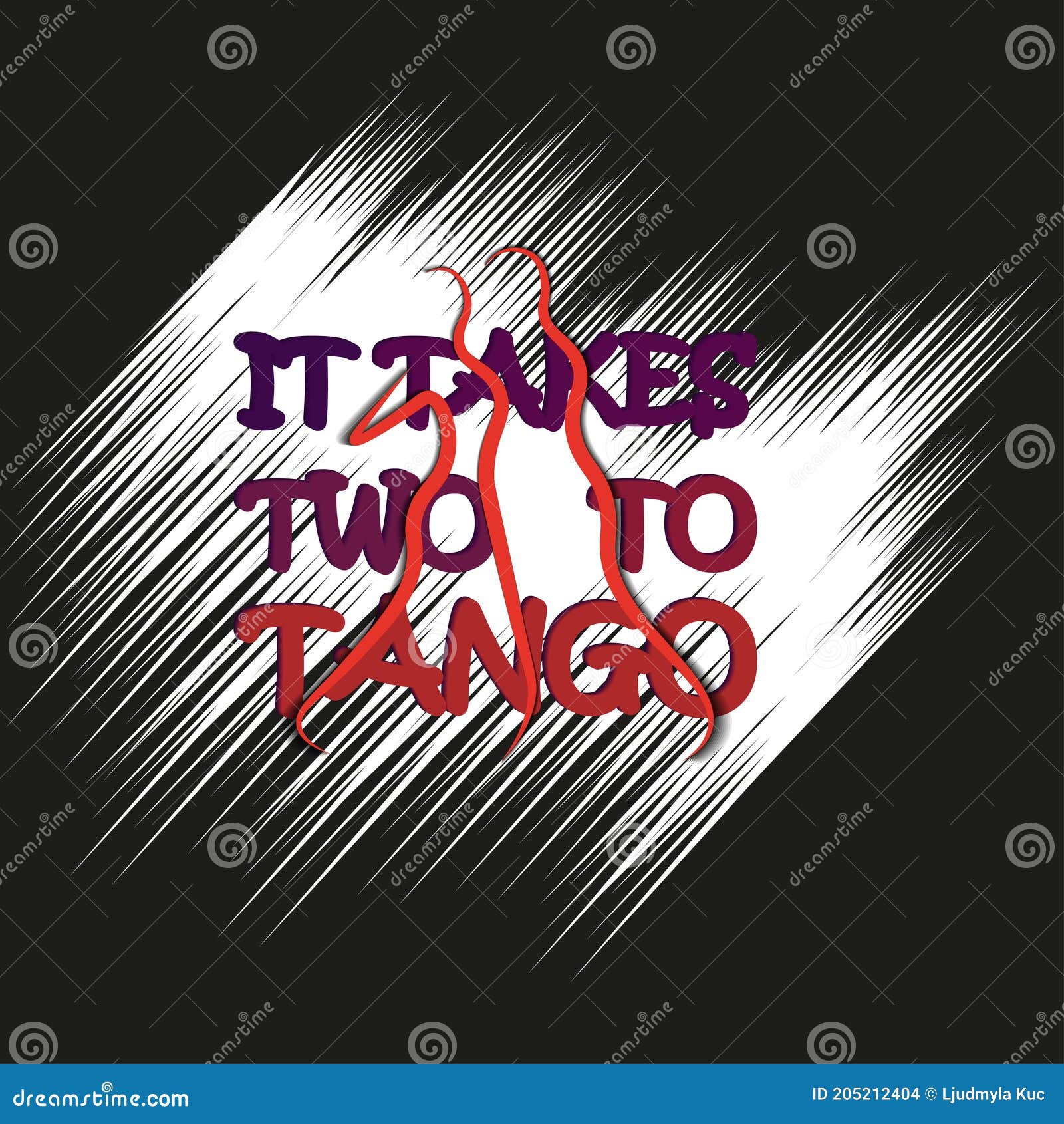It takes two to tango stock vector. Illustration of silhouette - 205212404