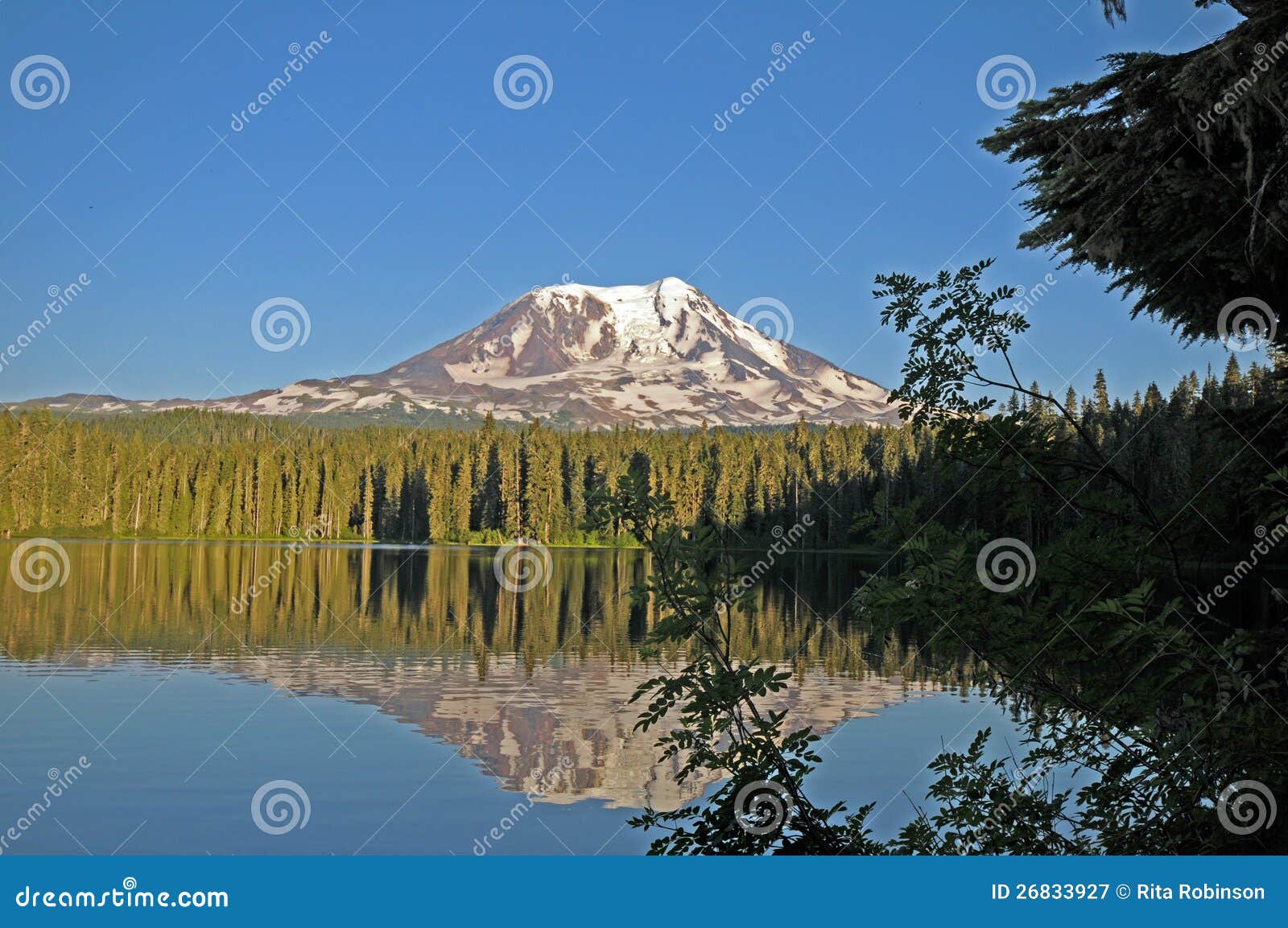 Takhlakh Lake Mt. Adams stock image. Image of nature - 26833927