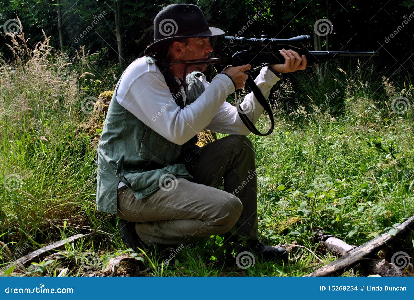 Taking aim stock photo. Image of hunt, grasses, exact - 15268234