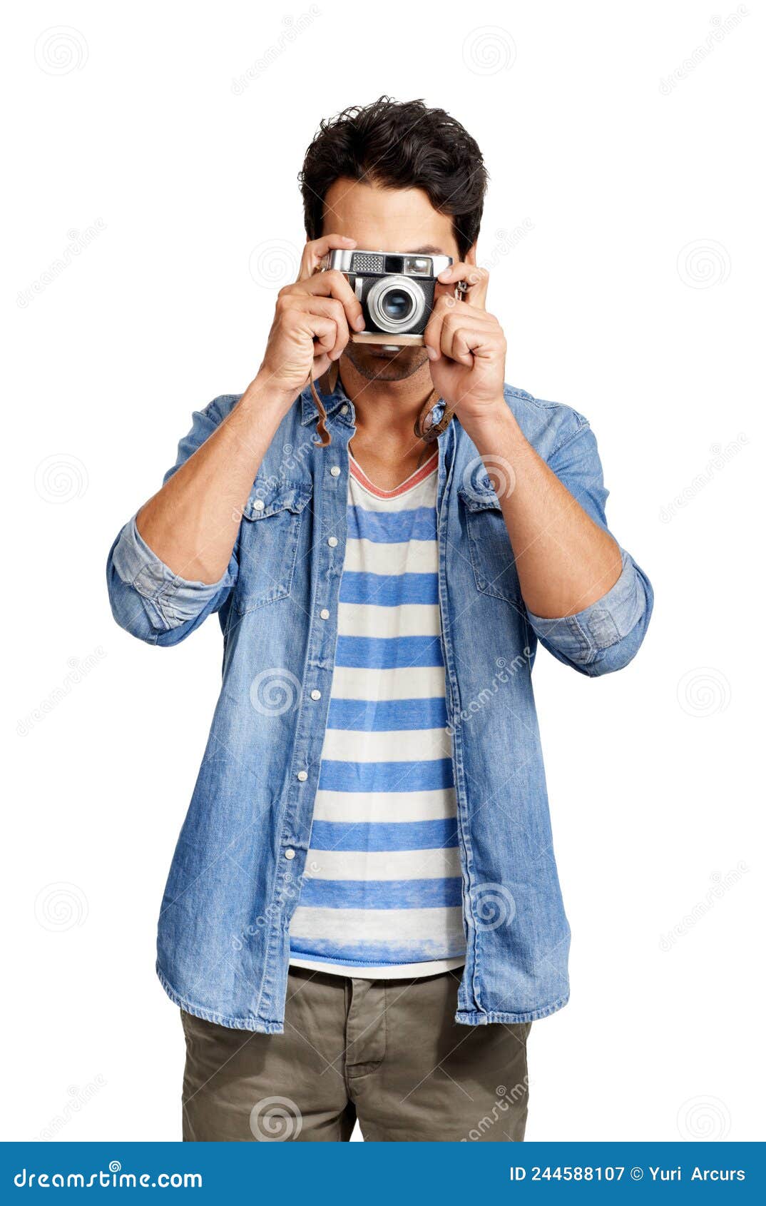 Taking it All in. a Handsome Young Man Taking a Picture of You. Stock ...