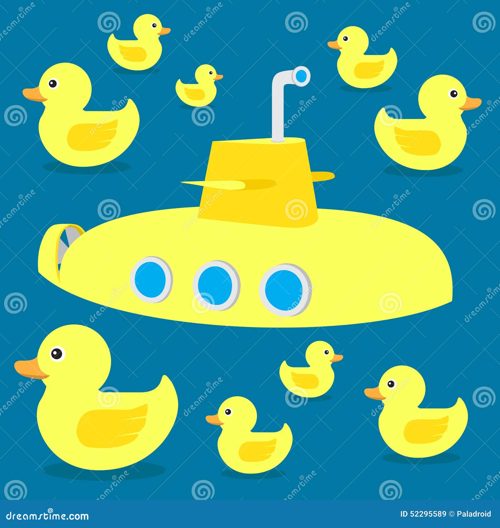 Duck in a submarine cartoon - virtter