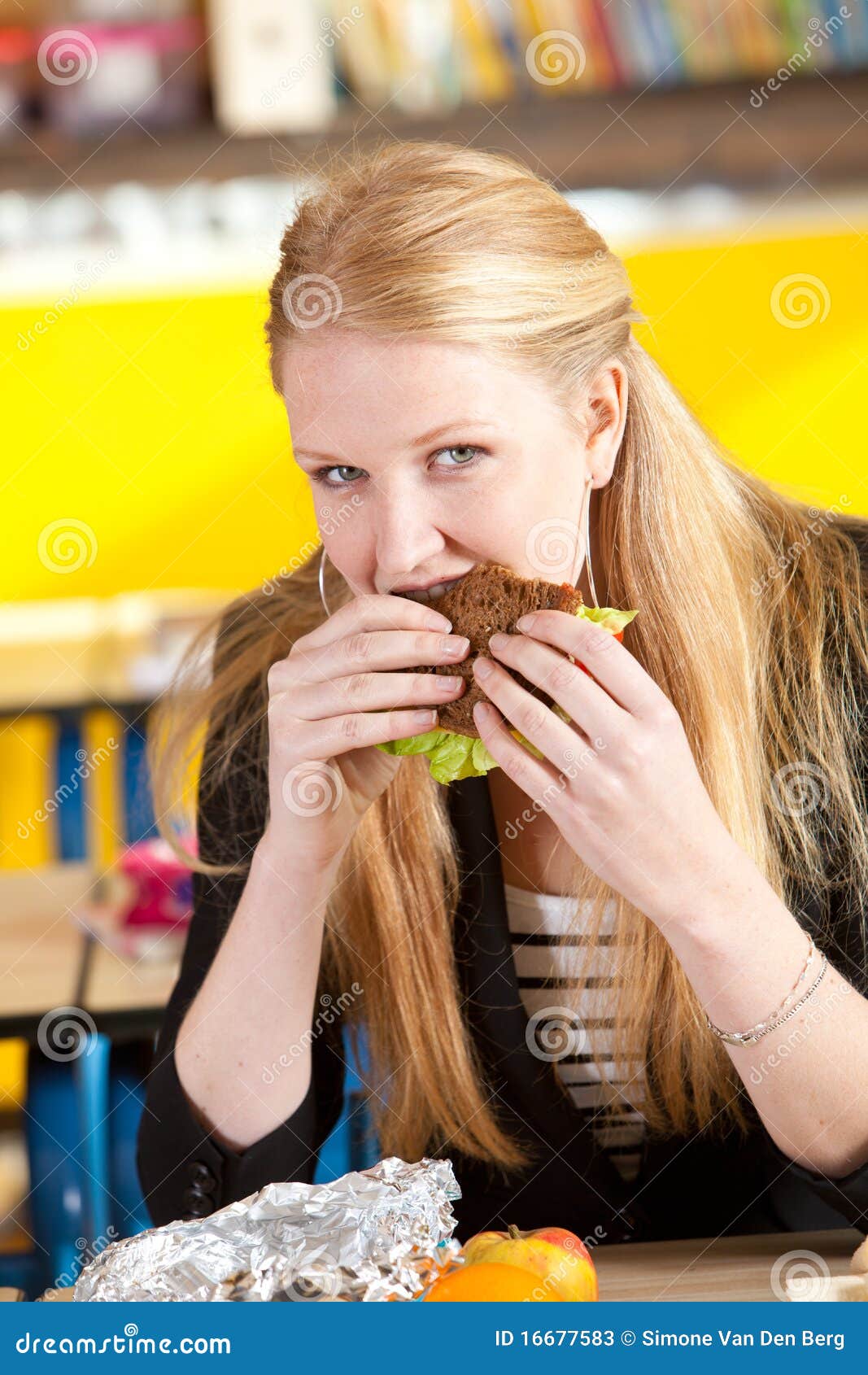 Taking a bite stock image. Image of biting, beauty, eating - 16677583