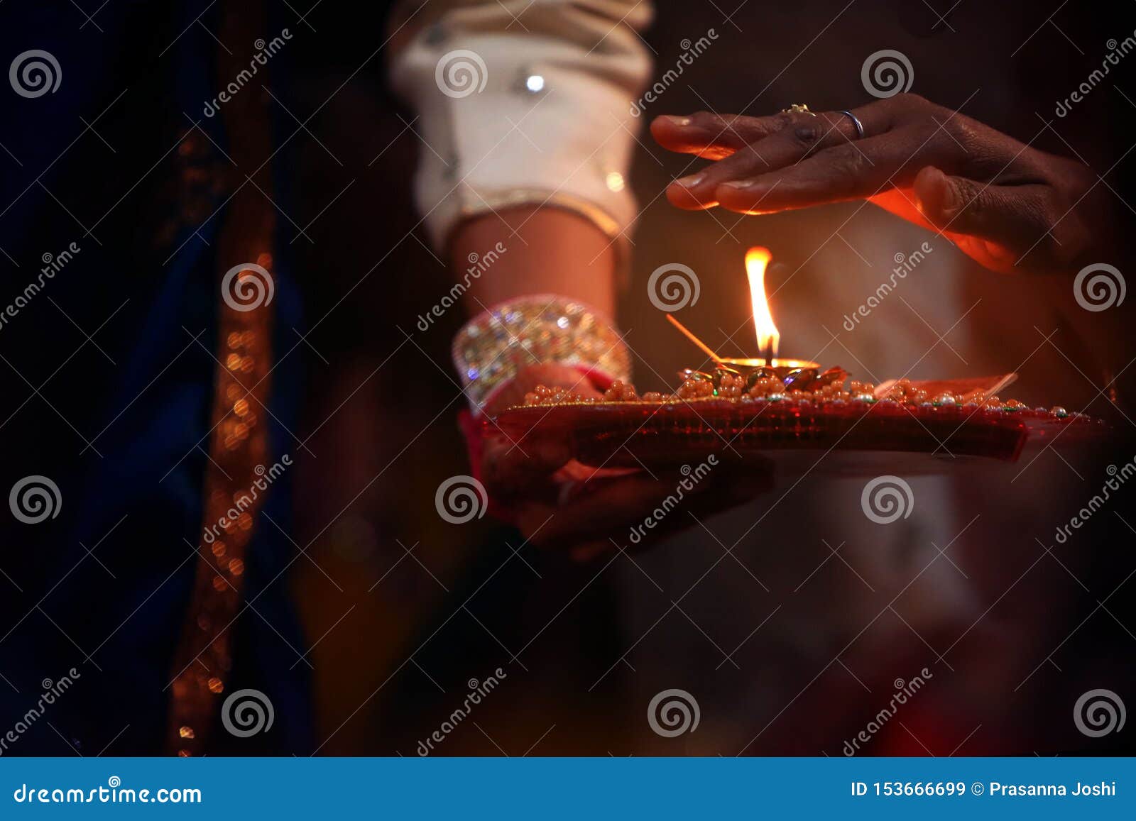Taking Blessings from Holy Flame Stock Image - Image of holy, ceremony ...