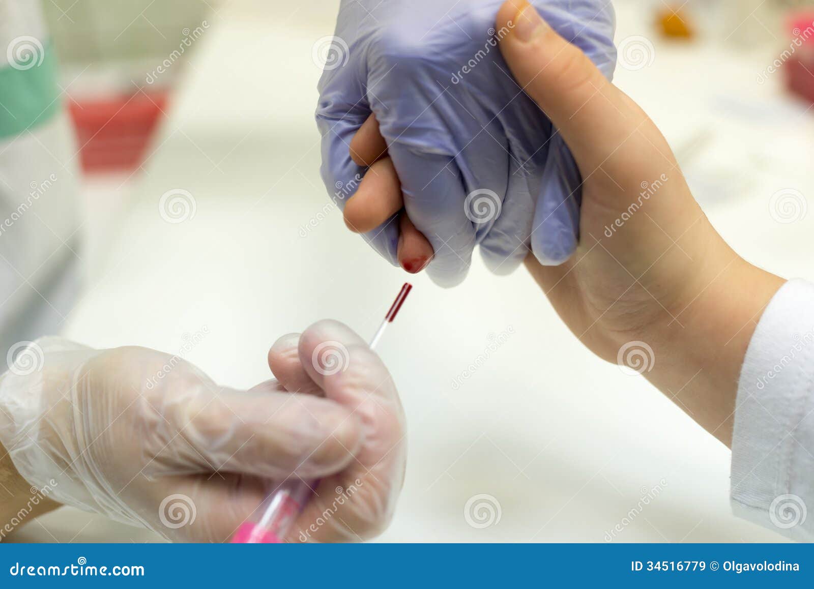 Taking Blood from a Finger on Analysis Stock Image - Image of care ...