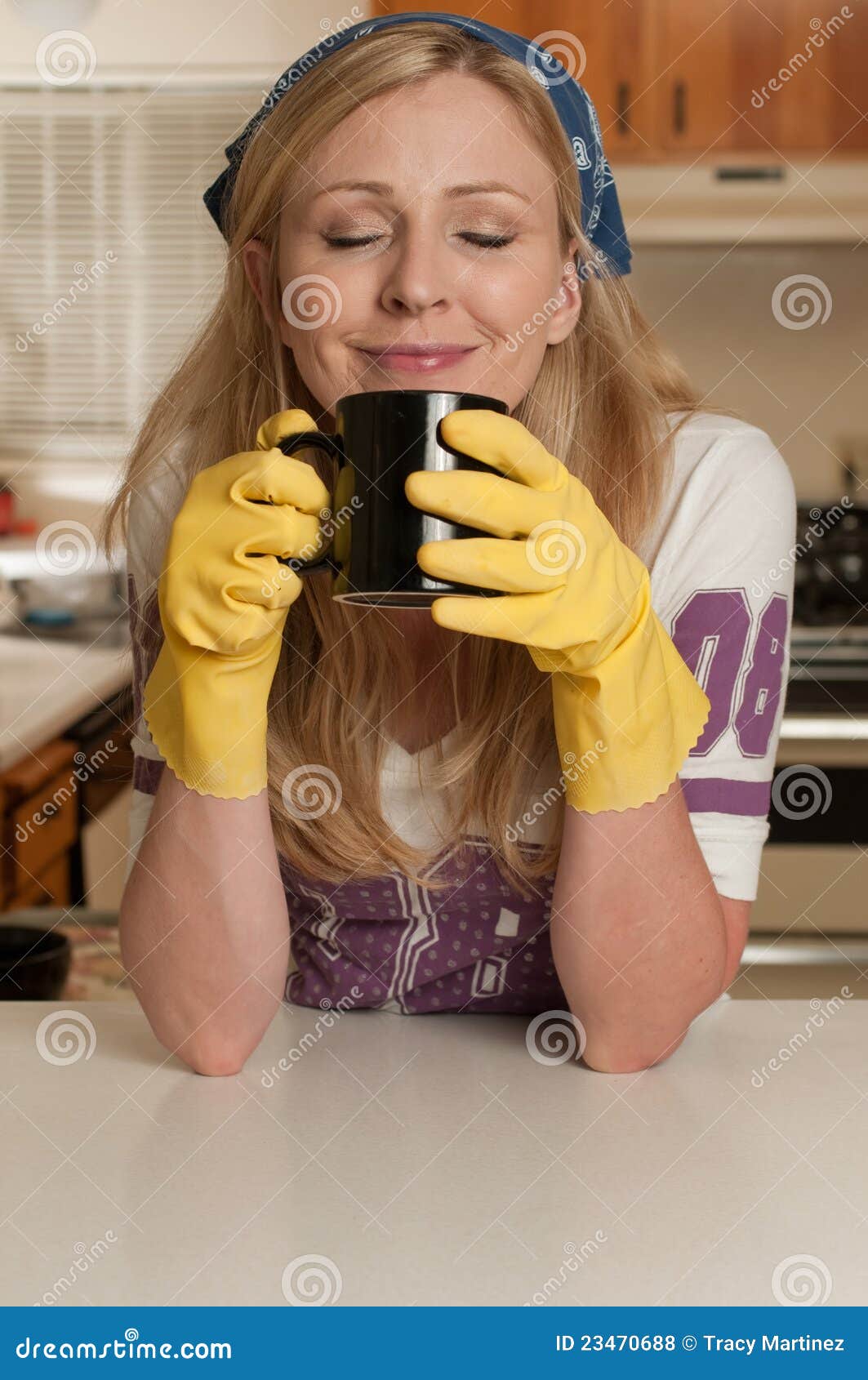 Taking a Break from Housework Stock Photo - Image of housewife, pretty ...