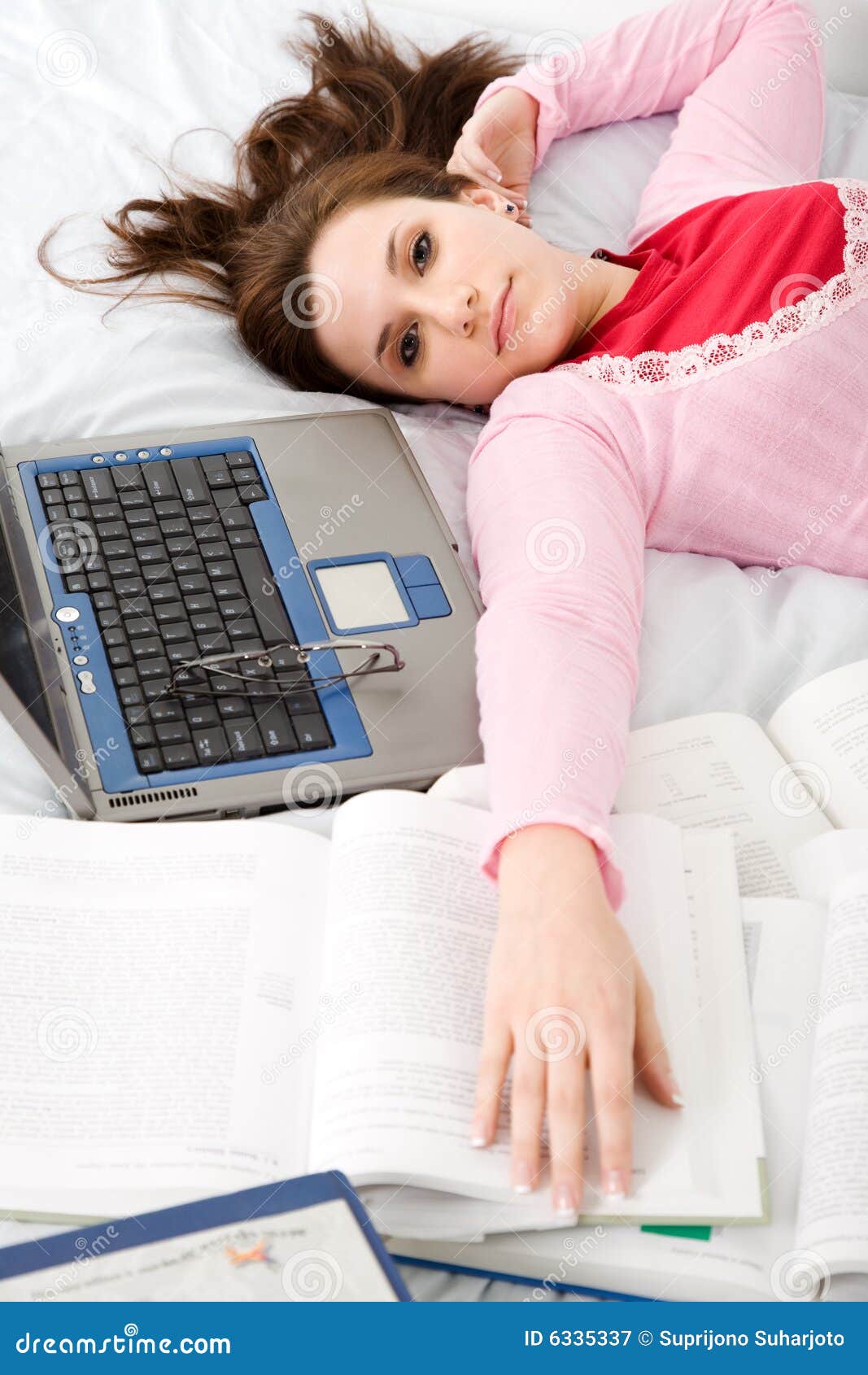 Taking a Break from Studying Stock Image - Image of people, study: 6335337