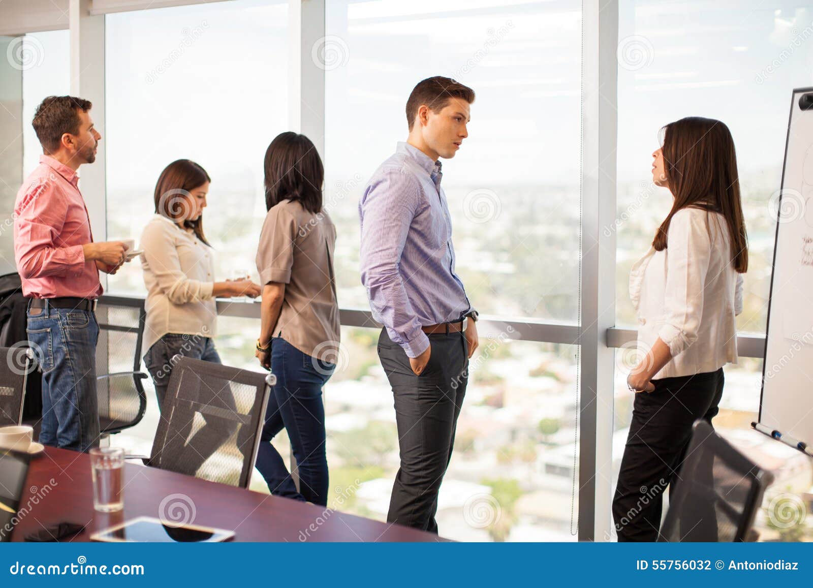 Taking a break from work stock photo. Image of view, brunette - 55756032